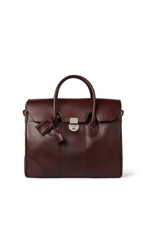 Brunello Cucinelli Calfskin Boston Casual Bag - Burgundy