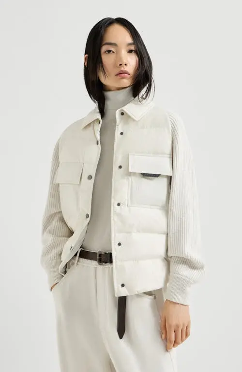 Brunello Cucinelli Knit Down Coat - Ivory