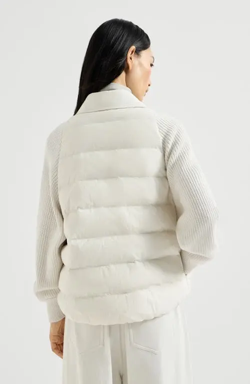 Brunello Cucinelli Knit Down Coat - Ivory