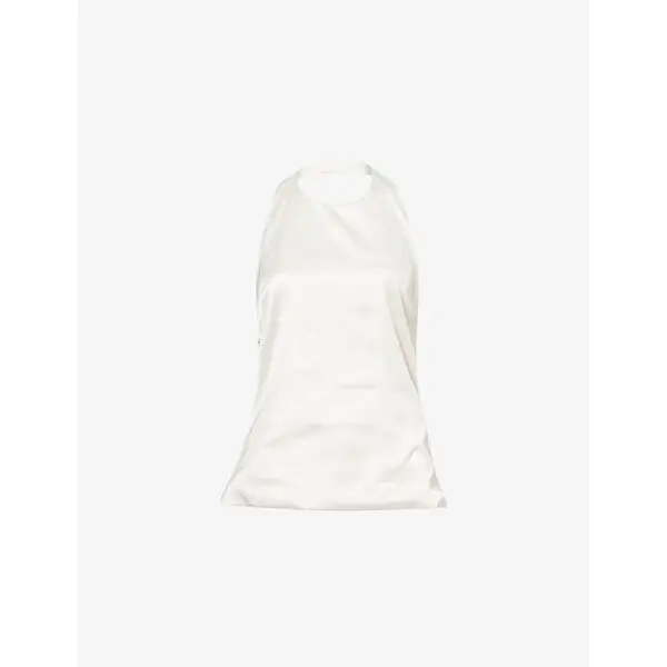 THE COUTURE CLUB Halterneck Sleeveless Satin Top - Ivory