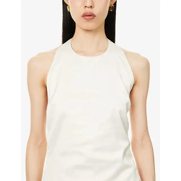 THE COUTURE CLUB Halterneck Sleeveless Satin Top - Ivory