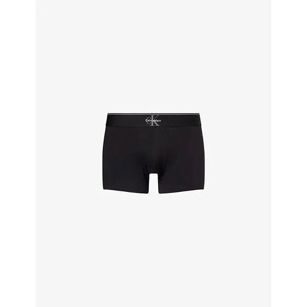 Calvin Klein Archive Pack Of Three Stretch-cotton Trunks - Black