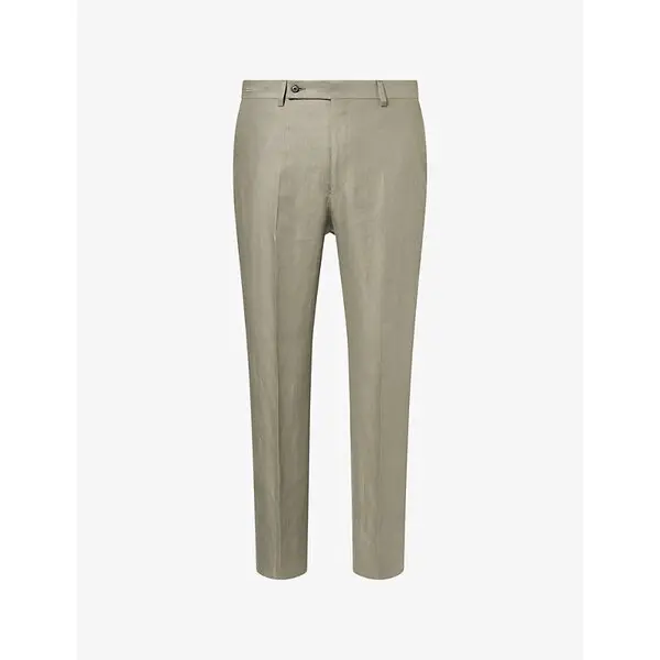 Corneliani Elasticated-waist Linen Trousers - Green Coloured 053