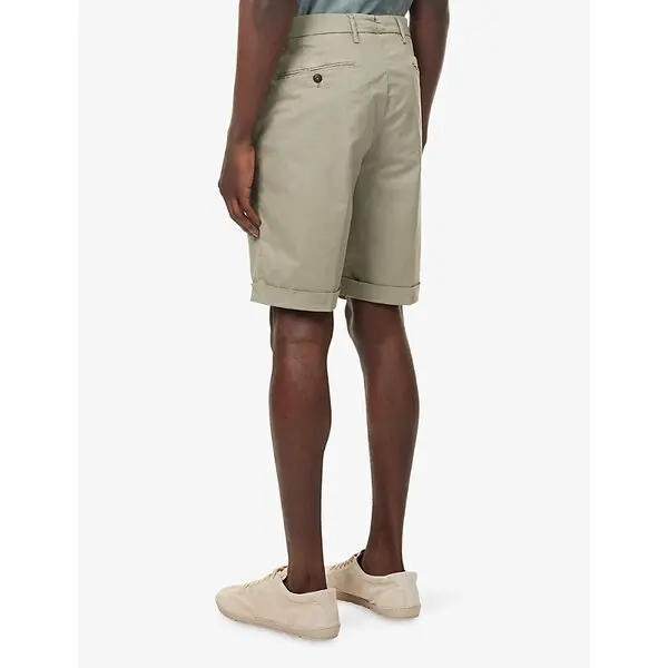 Corneliani Knee-length Chino Woven Shorts - Green Coloured 053