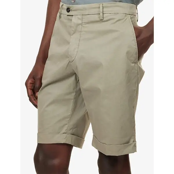 Corneliani Knee-length Chino Woven Shorts - Green Coloured 053