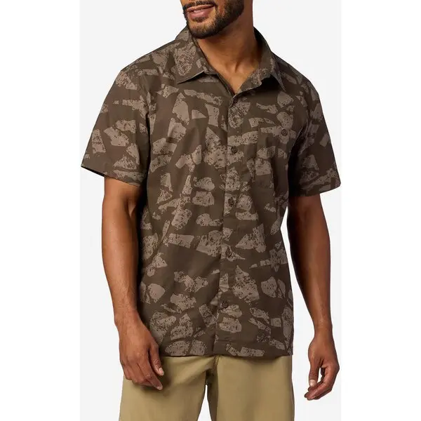 MARMOT Cedrus Organic Cotton Blend Short Sleeve Button-up Shirt - Hickory Nut Trecker