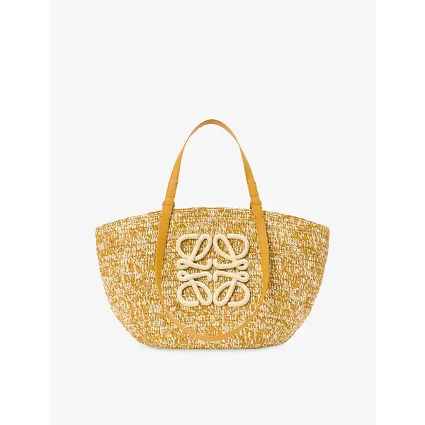 Loewe X Paula's Ibiza Eclipse Medium Raffia Basket Bag - Mustard