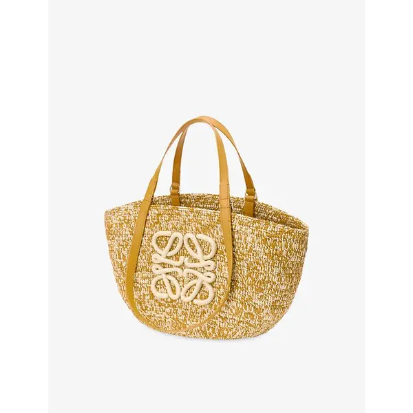 Loewe X Paula's Ibiza Eclipse Medium Raffia Basket Bag - Mustard