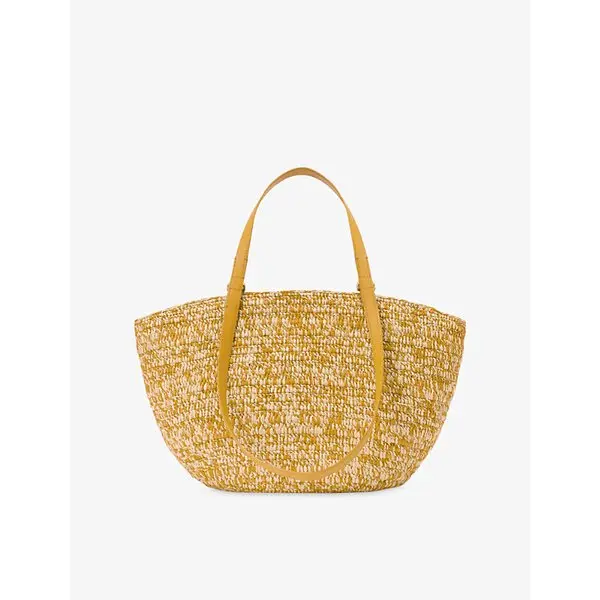 Loewe X Paula's Ibiza Eclipse Medium Raffia Basket Bag - Mustard