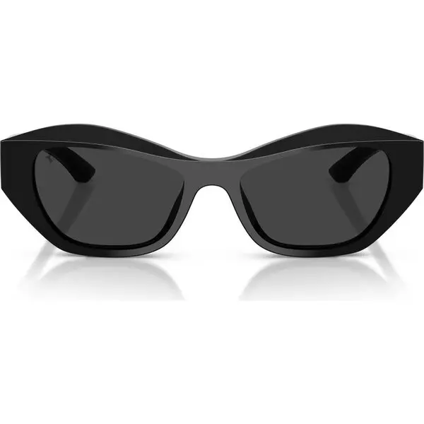 FERRARI 53mm Polarized Cat Eye Sunglasses - Black Shiny/polar Black