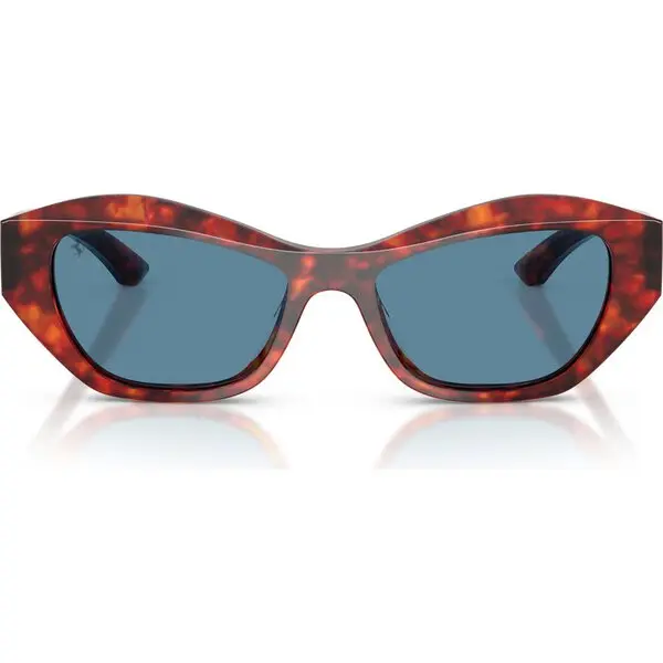 FERRARI 53mm Polarized Cat Eye Sunglasses - Havana Red/polar Blue