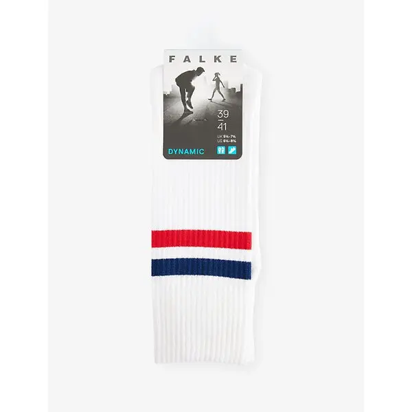 Falke Dynamic Stripe-trim Stretch-cotton Socks - Weiss-blau-rot