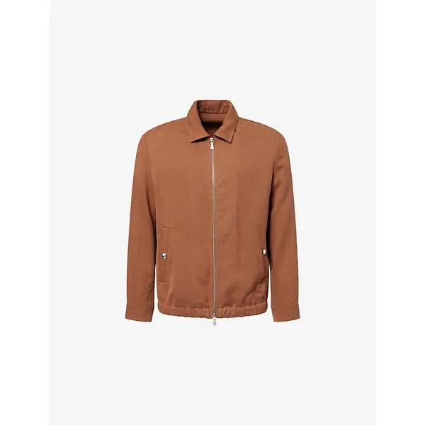 Eleventy Zipped Linen Jacket - Vicuna