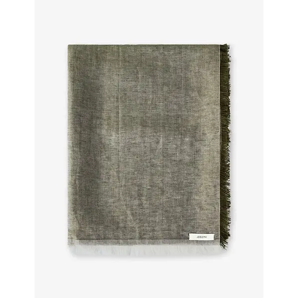JOSEPH Oversized Linen-blend Scarf 140cm X 140cm - Palm Leaf