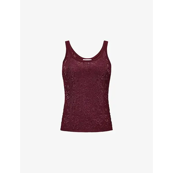 Gabriela Hearst Cyrinne Open-knit Tank Top - Bordeaux