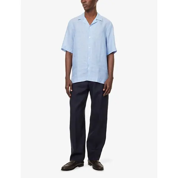 Paul Smith Short-sleeve Linen Shirt - Blue