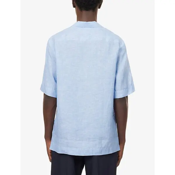 Paul Smith Short-sleeve Linen Shirt - Blue