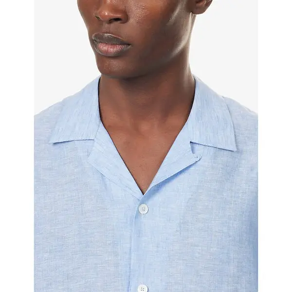 Paul Smith Short-sleeve Linen Shirt - Blue