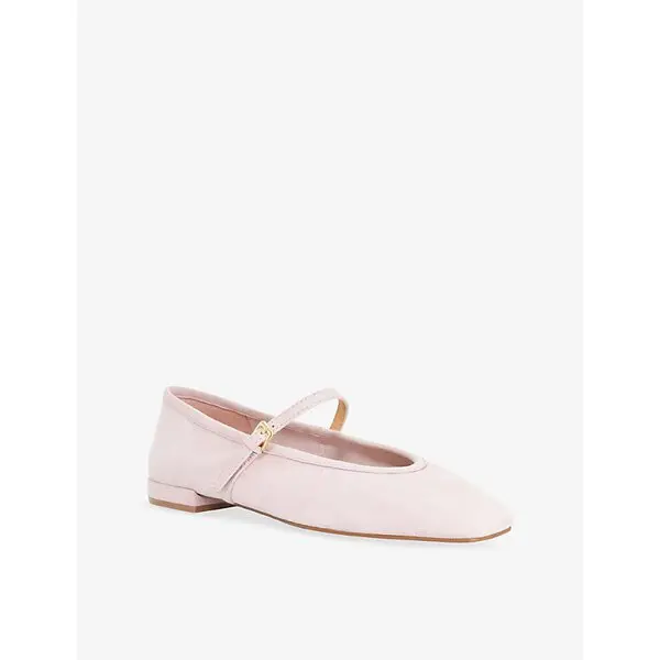 DUNE Hearthrob Leather Mary Jane Shoes - Blush Suede