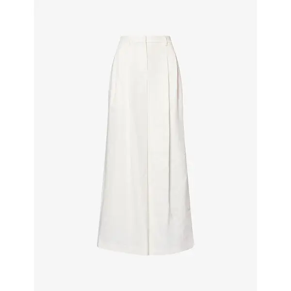 TWP Avery Wide-leg Pleated Linen Trousers - Ivoire