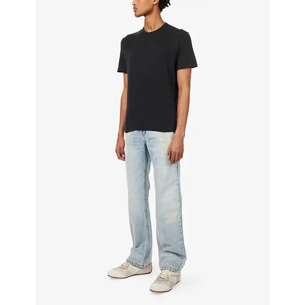 COLE BUXTON Paint-marked Straight-leg Denim Jeans