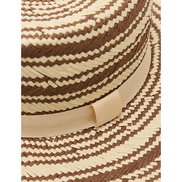 REISS Striped Straw Sun Hat