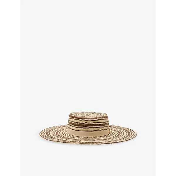 REISS Striped Straw Sun Hat