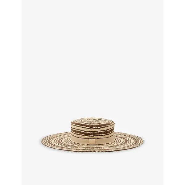 REISS Striped Straw Sun Hat