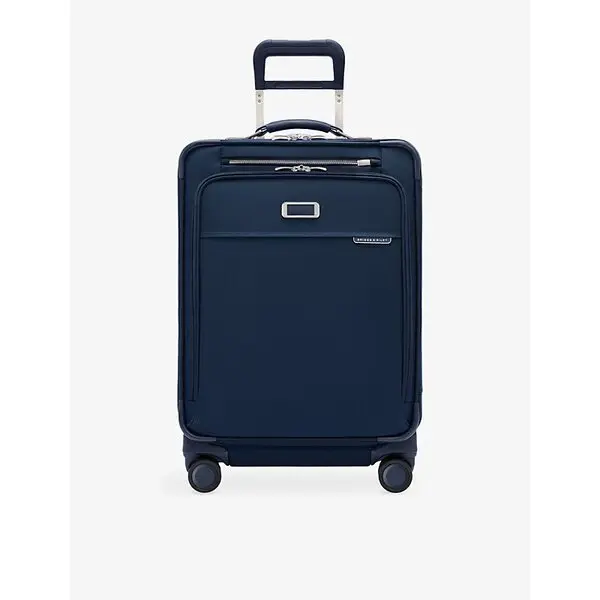 Briggs & Riley Compact Checked Expandable Spinner Suitcase 61cm - Navy