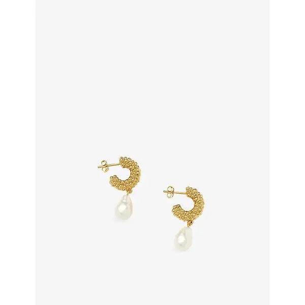 MISSOMA Baya Pearl 18ct Yellow Plated Brass Small Hoop Earrings - Gold