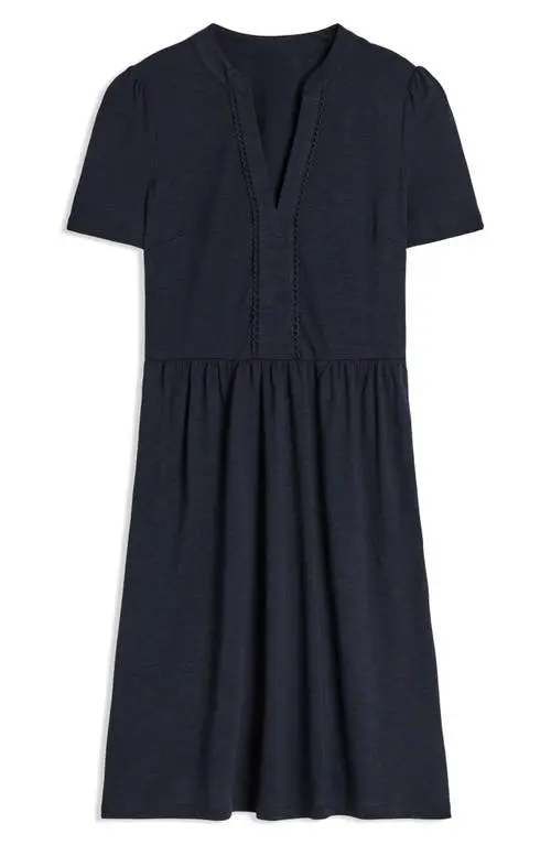 Boden Naomi Picot Trim Cotton Blend Jersey Dress - Navy