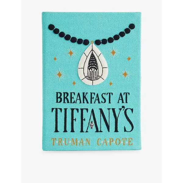 OLYMPIA LE-TAN Breakfast At Tiffany's Embroidered Book Clutch - Piscine