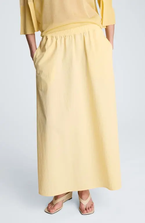 KENNETH COLE Stretch Cotton Maxi Skirt - Pastel Yellow