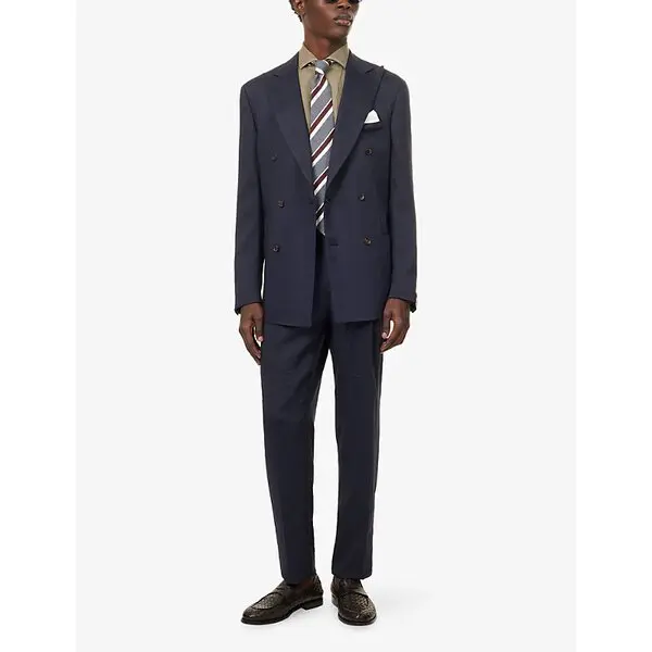 Corneliani Long-sleeve Pointed-collar Linen Shirt