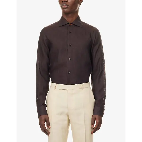 Paul Smith Long-sleeve Linen Shirt - Purple