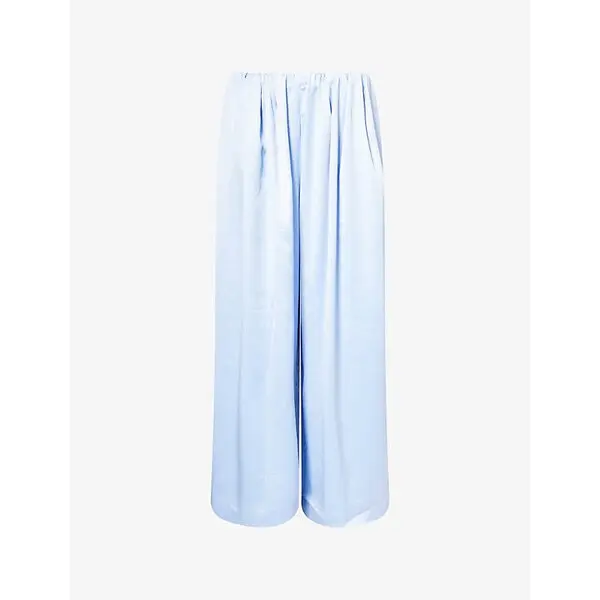 THE COUTURE CLUB Wide-leg Satin Trousers - Powderblue
