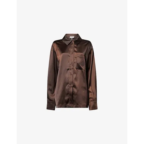THE COUTURE CLUB Long-sleeved Tie-back Shirt - Chocolate