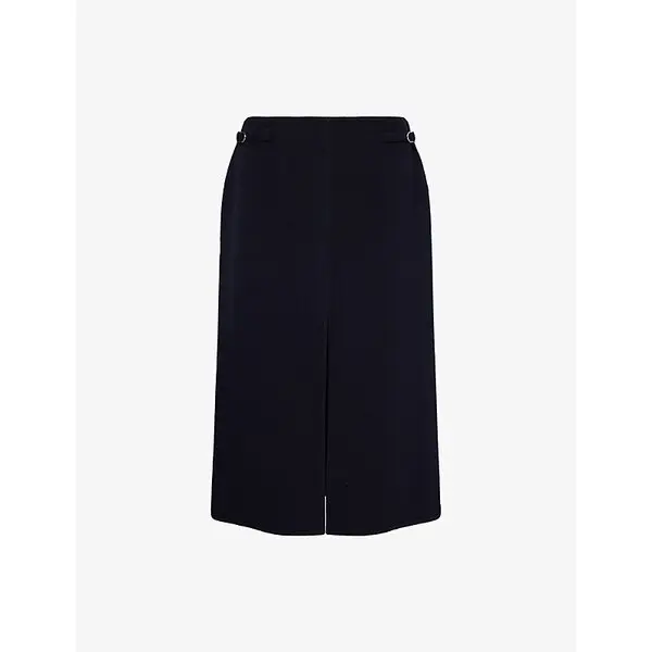 Gabriela Hearst High-rise Cashmere Midi Skirt - Dark Navy