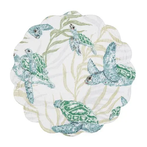 C&F HOME Cape Canaveral Reversible Round Set Of 6 Placemats 17