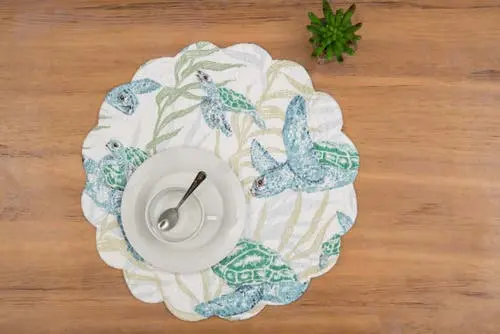 C&F HOME Cape Canaveral Reversible Round Set Of 6 Placemats 17