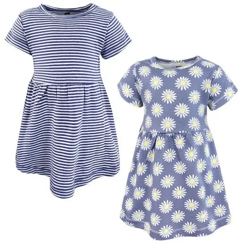 HUDSON BABY 2-pack Cotton Dress Set - Blue Daisy