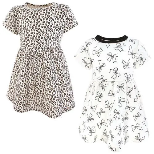 HUDSON BABY 2-pack Cotton Dress Set - Bows And Leopard