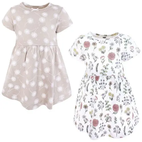 HUDSON BABY Baby Cotton Dress 2-pack - Dandelion Wish