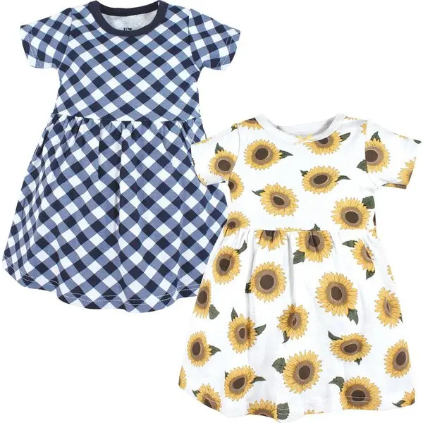 HUDSON BABY 2-pack Printed Cotton Dress - Blue Sunflower
