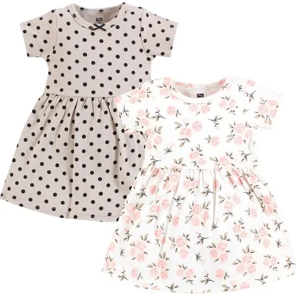 HUDSON BABY 2-pack Printed Cotton Dress - Neutral Pink Floral