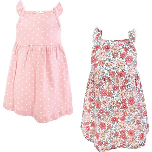 HUDSON BABY Sleeveless Dress Set 2-pack - Coral Pretty Floral