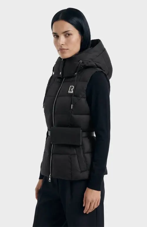 Rudsak Cassidy Down Vest With Removable Hood And Pouch Belt