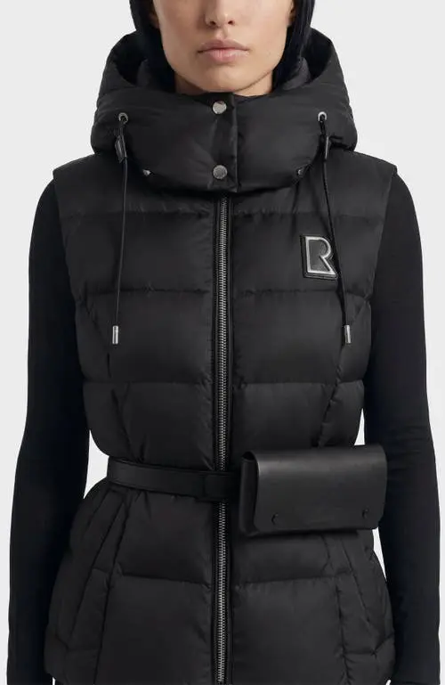 Rudsak Cassidy Down Vest With Removable Hood And Pouch Belt