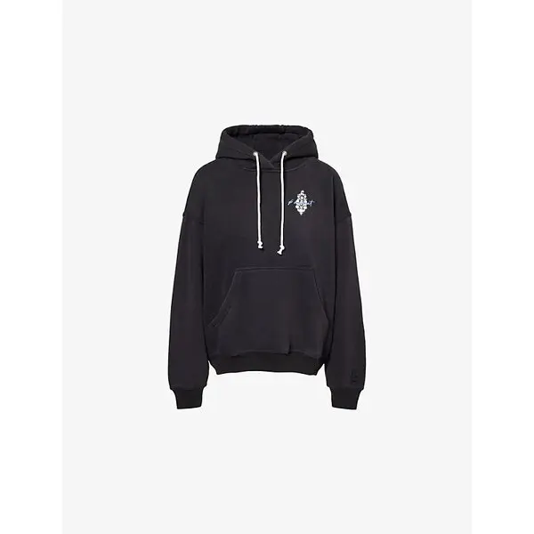 Free People Final Call Logo Cotton-jersey Hoody - Black Combo