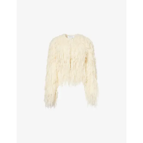 Gabriela Hearst Amina Fringed Cashmere And Silk-blend Jacket - Off White